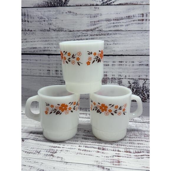 TERMACRISA | Dining | Vtg Termocrisa Milk Glass White Stacking Mug Mugs ...
